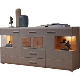 Sideboard Innostyle, B:170cm H:94cm T:42cm, grau, Wohnzimmer, Sideboards, "FUN PLUS II", 2 Holztüren, 3 Schubläden, 7 Fächer, Softclose, ABS