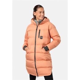 KARI TRAA Damen Daunenjacke "Rongve", orange, Gr. XL, unifarben, 95% Polyamid, 5% Elasthan, Jacken, im Steppdesign mit langem Schnitt