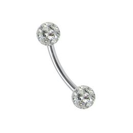 Adelia&acute;s ADELIA ́S Damen Augenbrauenpiercing "Piercing Augenbrauenpiercing", 3, transparent, Titan, Piercings, Titan Banane mit 2 mini Ferido Epoxy Kugeln