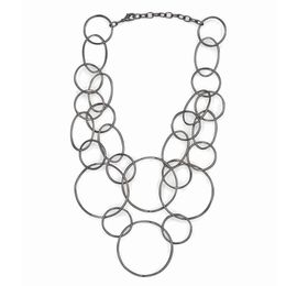 Steuer Damen Collierkettchen "Collier aus Ringen rhodiumfarben", 54cm, Metall, L: 54, silber, Metall, Halsketten