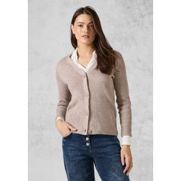 Cecil Damen Cardigan, beige, Gr. XXL, unifarben, Stoff, 33% Polyester, 31% Polyacryl, 24% Baumwolle, 12% Nylon, Strickjacken, mit V-Ausschnitt