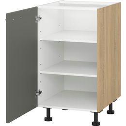 Unterschrank KOCHSTATION, B:60cm H:75cm T:56cm, grau, Küche, Schränke, ""KS-Scafa" mit zwei Einlegeböden", in verschiedenen Breiten, wahlweise