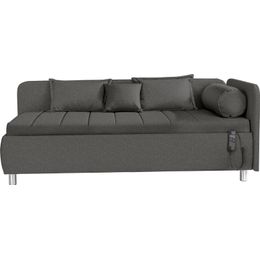 Schlafsofa Alina, B:207cm H:80cm T:102,5cm, grau, Struktur TMD (100% Polyester), Kinderzimmer, Sofas, "Kiana", Liegefläche 90/200 cm oder 100/200 cm,