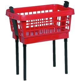 Lockweiler Wäschekorb, 45 l, rot, Badezimmer, Wäschesammler, Kunststoff, mit Füßen, 45 Liter