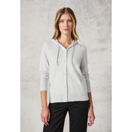 Cardigan Cecil, Damen, Gr. L (42), weiß (soft silber melange), Stoff, 33% Polyester, 31% Polyacryl, 24% Baumwolle, 12% Nylon, unifarben, casual, normal normal, ohne Ausschnitt, Langarm Bündchen, Strickjacken, mit dekorativer Knopfleiste