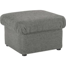 Hocker DOMO collection, B:60cm H:39cm T:60cm, grau, 100% Polyester, Wohnzimmer, Hocker, "Pegnitz"