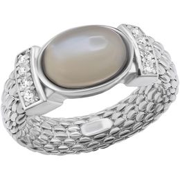 Firetti Damen Fingerring "Schmuck Geschenk Silber 925 Damenring Ring Milanaise", 54, Silber 925 (Sterlingsilber), 6,6mm, grau, Silber 925