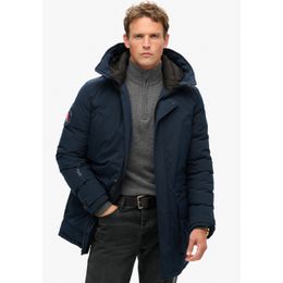 Superdry Herren Steppjacke "City Padded Parka Jacket", blau, Gr. S, unifarben, Web, Obermaterial: 51% Elastomultiester, 49% Polyester, Jacken