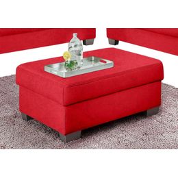 Hocker DOMO collection, B:85cm H:40cm T:61cm, rot, PRIMABELLE-Microfaser aus 100% Polyester, ;SOFTLUX-Kunstleder;Strukturstoff aus 90% Polyester, 10%