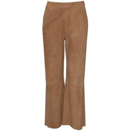 Maze Damen Lederhose "42021164", braun, Gr. XL, Obermaterial: 100% Ziegenveloursleder; Innenfutter: 100% Baumwolle, Hosen
