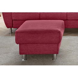 Sit & More Hocker SIT & MORE, B:61cm H:45cm T:61cm, rot, Struktur (100% Polypropylen);Bedruckte Microfaser (100% Polyester);Luxus-Microfaser ALTARA NUBUCK (100%
