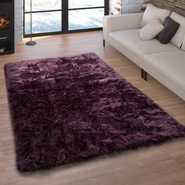 Fellteppich Paco Home, B:40cm H:64mm L:60cm, lila, Polyester, Teppiche, "Playa 960", Kunstfell, Flokati-Optik, Hochflor, weich und flauschig,