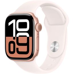 Apple Smartwatch "Watch Series 10 Aluminium", 42, ohne eSIM, M/L, Sport Band, rosa, Smartwatches