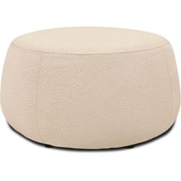 Hocker DOMO collection, B:75cm H:42cm T:75cm, beige, 100% Polyester, Wohnzimmer, Hocker, "800012", Hocker rund gepolstert