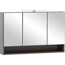 Spiegelschrank Welltime, B:100cm H:64cm T:20cm, grau, Spanplatte, Badezimmer, Schränke, "Stubach", Breite 100 cm