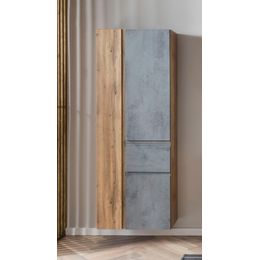 Seitenschrank Welltime, B:65cm H:180cm T:35cm, grau, MDF, Schr&auml;nke, "S&ouml;lden"