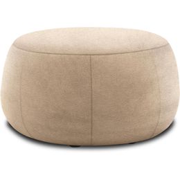 Hocker DOMO collection, B:75cm H:42cm T:75cm, beige, 95% Polyester, 5% Nylon, Wohnzimmer, Hocker, "800012", Hocker rund gepolstert