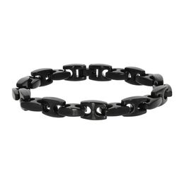 ZEEme Herren Armband "Edelstahl matt glanz schwarz 23,5cm lang", 23,5cm, Edelstahl, schwarz, Edelstahl, Armbänder