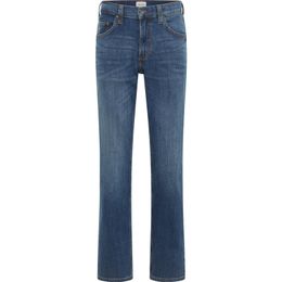 Mustang Herren Straight-Jeans "Style Big Sur Straight", blau, Gr. 33, Denim/Jeans, Obermaterial: 99% Baumwolle, 1% Elasthan, Jeans