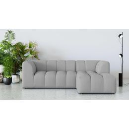 Ecksofa Home Affaire, B:255cm H:81cm T:177cm, grau, 100% Polyester, Sofas, "Tuure", L-Form, mit Welllenunterfederung