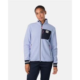 KARI TRAA Damen Fleecejacke "Rothe", blau, Gr. S, mehrfarbig, 100% Polyester, Jacken, mit hohem Kragen und Frontrei&szlig;verschluss