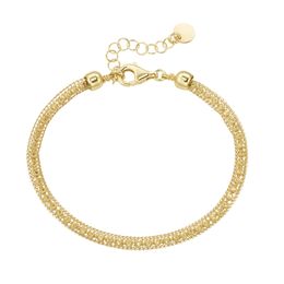 Smart Jewel Damen Armband "effektvolle Schlauchkette, Silber 925", 19cm, Silber 925 (Sterlingsilber), gold, Silber 925 (Sterlingsilber), Armbänder
