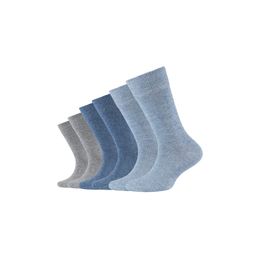 Camano Damen Socken "Socken 6er Pack", Gr. 23, blau, 76% Baumwolle, 23% Polyamid, 1% Elasthan, uni, Socken