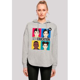 F4NT4STIC Damen Kapuzenpullover "Sex Education Teen Illustrated Netflix TV Series", grau, Gr. M, Obermaterial: 100% Baumwolle, Pullover, Premium