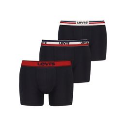 Levi's LEVI'S Herren Boxer, Gr. S, schwarz, Obermaterial: 95% Baumwolle, 5% Elasthan, unifarben mit Farbeinsatz, Unterhosen, mit Logobund