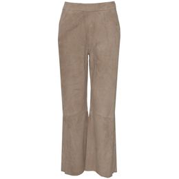 Maze Damen Lederhose "42021164", beige, Gr. XS, Obermaterial: 100% Ziegenveloursleder; Innenfutter: 100% Baumwolle, Hosen