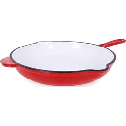 ECHTWERK Bratpfanne "mit Emaille-Beschichtung", Ø 26,5cm + Höhe 4,5cm, rot, Pfannen, Ausgießer, für Backöfen, Grill, BBQ und Induktion, Ø 26,5 cm