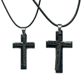 Steuer Damen Partnerkette "Set Freundschaftskette/Partnerkette Kreuz schwarz/silberfarben", 50cm, Metall, L: 50 B: 2mm, silber, Metall, B:2mm,