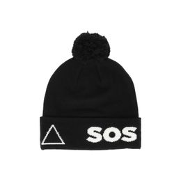 SOS Herren Beanie "Vogel", schwarz, unifarben, Kunstfaser, Mützen, mit hohem Tragekomfort