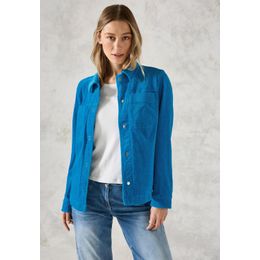 Cecil Damen Kurzjacke, blau, Gr. XXL, unifarben, Web, 99% Baumwolle, 1% Elasthan, Jacken, mit Knopfleiste