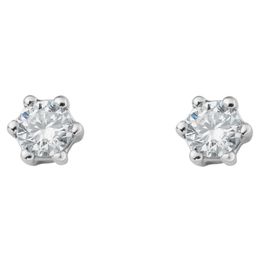 ONE ELEMENT Damen Paar Ohrh&auml;nger "0.1 ct Diamant Brillant Ohrringe Ohrstecker aus 585 Wei&szlig;gold", Damen, 0,1, Diamanten Gold Wei&szlig;gold 585, silber,