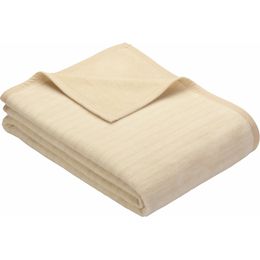Wohndecke Ibena, B:150cm L:200cm, beige, Baumwolle, Kunstfaser, Wohndecken, "Fano", mit Streifen versehen, Kuscheldecke