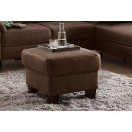 Polsterhocker Home Affaire, B:58cm H:48cm T:58cm, braun, Luxus-Microfaser (100% Polyester);Struktur fein, (100% Polyester);Luxus-Microfaser