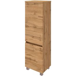 Midischrank Welltime, B:40cm H:130cm T:35cm, braun, Badezimmer, Schr&auml;nke, "Livorno", stehende und h&auml;ngende Montage m&ouml;glich