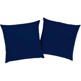 Dekokissen Bruno Banani, B:40cm L:40cm, blau, Polyester, Dekokissen_Sitzkissen_Kissenhüllen, "Lagan", 2-er Set, einfarbig, Kissenhüllen ohne Füllung,