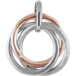 Firetti Damen Kettenanhänger "Schmuck Geschenk Silber 925 Halsschmuck Anhänger rund verschlungen", Silber 925 (Sterlingsilber), 3,8 g, rosa, Silber