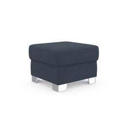 Hocker DOMO collection, B:59cm H:43cm T:59cm, blau, Wohnzimmer, Hocker, "Anzio", wahlweise mit Federkern