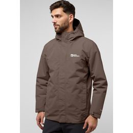 Jack Wolfskin Herren 3-in-1-Funktionsjacke "ALTENBERG 3IN1 JKT M", braun, Gr. XXL, Hauptmaterial: 100% Polyester; Futter: 100% Polyester (recycled);