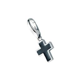 Damen Charm Kreuz "schwarzes Kreuz, Silber 925", schwarz, Giorgio Martello MILANO, Silber 925 (Sterlingsilber), Charms