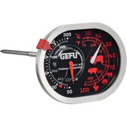 Gefu Bratenthermometer "MESSIMO", B:8,4cm H:12cm T:6,5cm, rot, Temperaturmessger&auml;te, 3in1, Edelstahl
