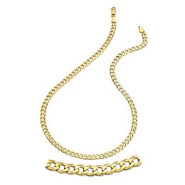 Firetti Damen Kette ohne Anhänger "Schmuck Geschenk Silber 925 Halsschmuck Halskette Panzerkette", 60, Silber 925 (Sterlingsilber), B: 5,1mm, gold,