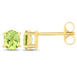 VIRA JEWELS Damen Paar Ohrstecker "925-Sterling Silber vergoldet Gl&auml;nzend Peridot gr&uuml;n", one-size, 0,8, Silber 925 (Sterlingsilber), gelb, Silber 925