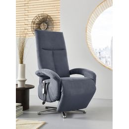 Sit & More TV-Sessel SIT & MORE, B:74cm H:112cm T:82cm, grau, 100% Polyester, Sessel, "Tycoon mit Kopfteilverstellung und 360 Drehfunktion", wahlweise manuell