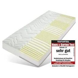 Taschenfederkernmatratze Beco "Vario Lux Greenfirst" Matratzen Gr. 2 + 3 (0 kg - 100 kg), 22cm, Polyester Bezug, Material oben: Kunstfaser-Polyester Material unten: Kunstfaser-Polyester, B/L: 90cm x 200cm,, weiß komfortable Matratze in 90x200 cm und weiteren Größen erhältlich