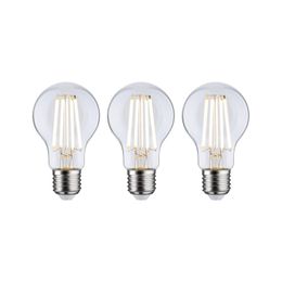 Paulmann LED-Leuchtmittel "Eco-Line 3er Pack AGL 840lm 4W 3000K klar 230V", L:10,5cm Ø:6cm, transparent, Leuchtmittel