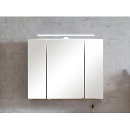 Spiegelschrank Welltime, B:80cm H:64cm T:20cm, braun, Holzwerkstoff, Badezimmer, Schr&auml;nke, "S&ouml;lden"